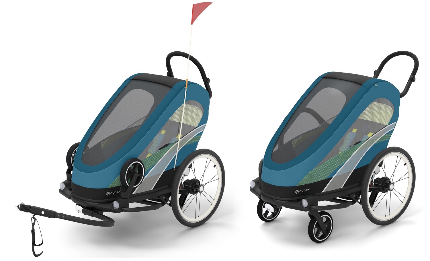 CYBEX ZENO BIKE PRZYCZEPKA ROWEROWA 2W1 SPACERÓWKA MALIBLUE TURQUOISE ...